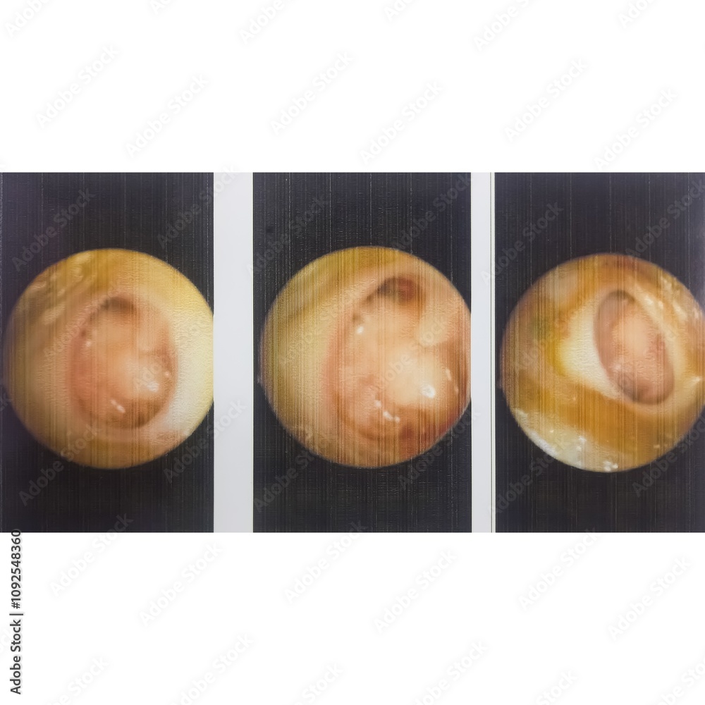 Ear endoscopy. Chronic suppurative otitis media (CSOM). Subtotal ...