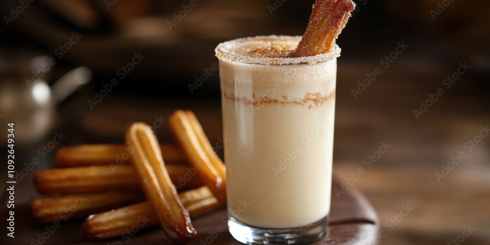 A refreshing Spanish horchata drink served in a tall glass with a side ...