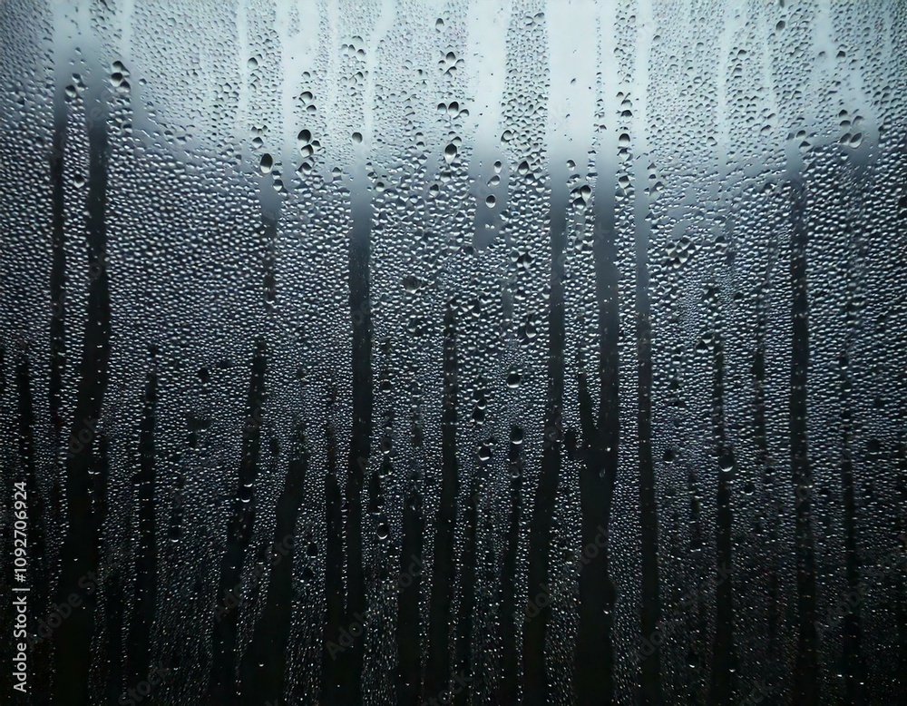 Seamless view capturing intricate condensation patterns of fog on ...