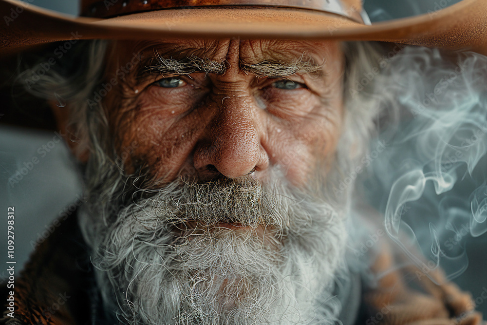 Dangerous cowboy western movie personage with gun and horse made with ...