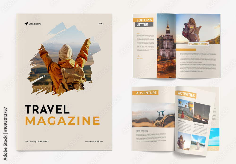 Travel Magazine Template Stock Template | Adobe Stock