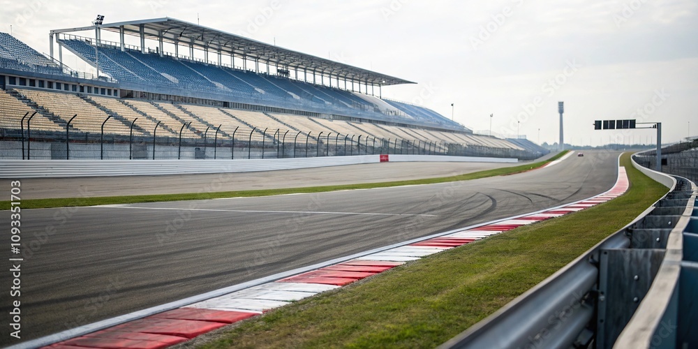 Racing car track with blurred background and dynamic speed lines, track ...
