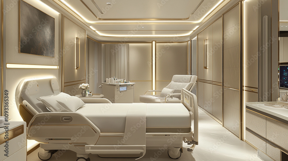 modern 3d design of a hospital room with medical instrument, Hospital ...
