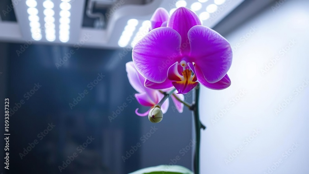 Phalaenopsis Orchid Blooming Under LED Grow Light, botanical garden ...