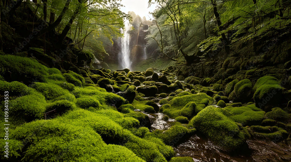 Moss Country. An area completely covered in various types of moss, with ...