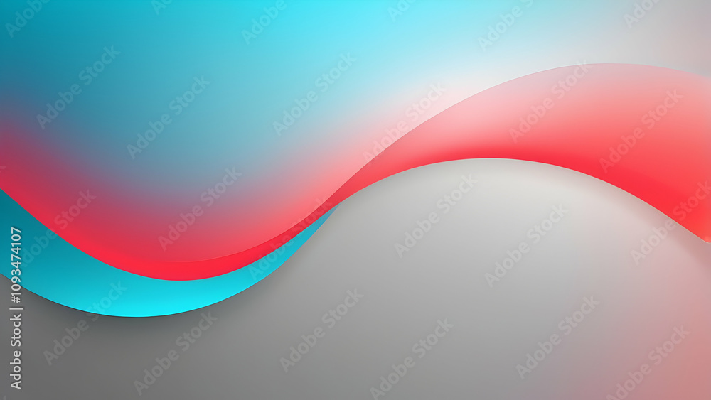neon Scarlet Red, Aqua Blue, Light Gray glowing gradient background, a ...