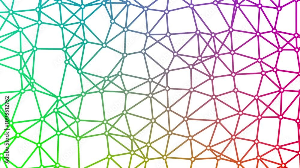Network Nodes Connections White Background Loop triangulated random ...