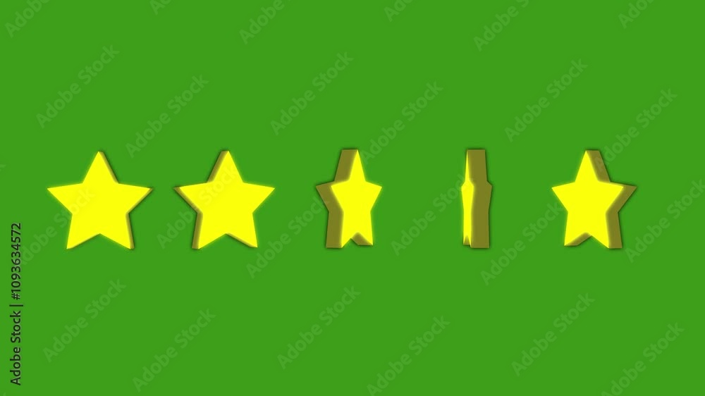 4k five stars rating animation 3D Review Stars Animation in After ...