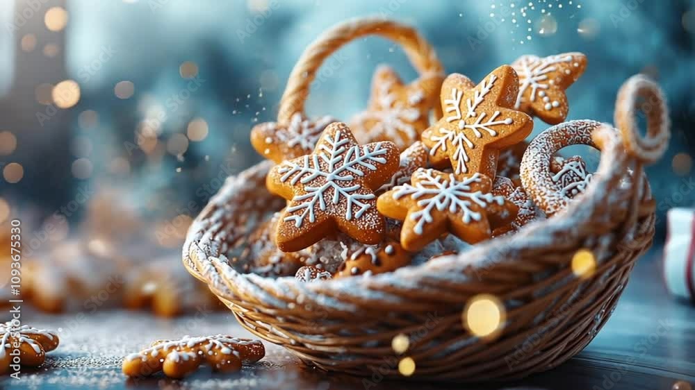 Gingerbread cookies shaped like stars and dusted with powdered sugar ...