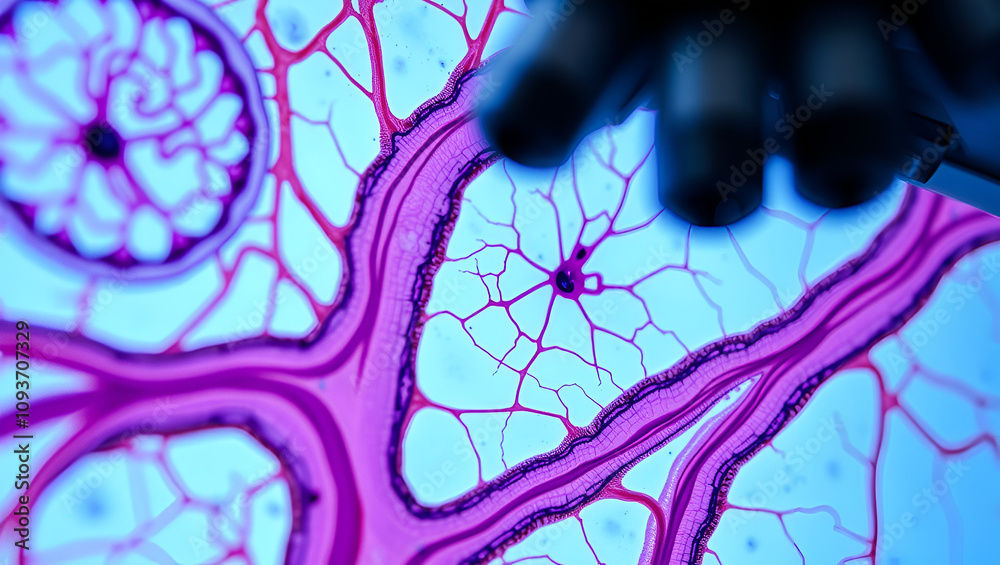 Angiology Lab. Examination of the cross section of vessels. Veins and ...