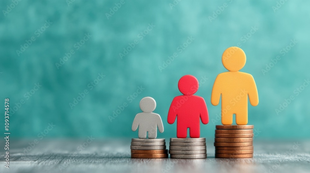 Creative concepts of family and generational growth illustrated through ...