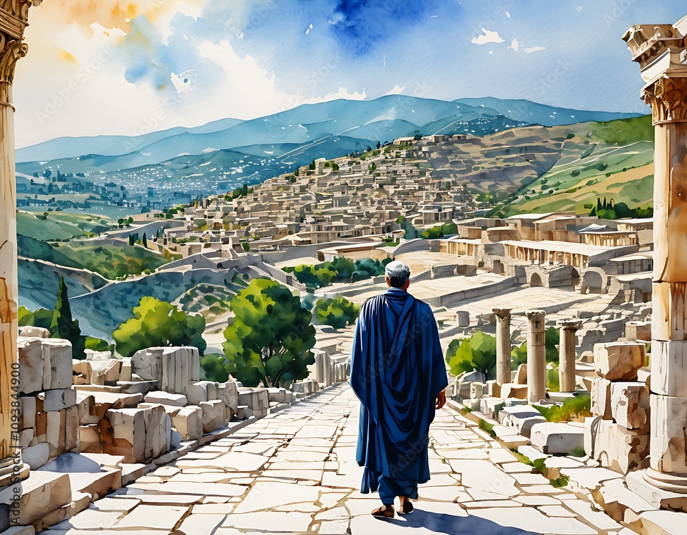 Watercolour Painting of Saint Timothy. Timothy or Timothy of Ephesus ...