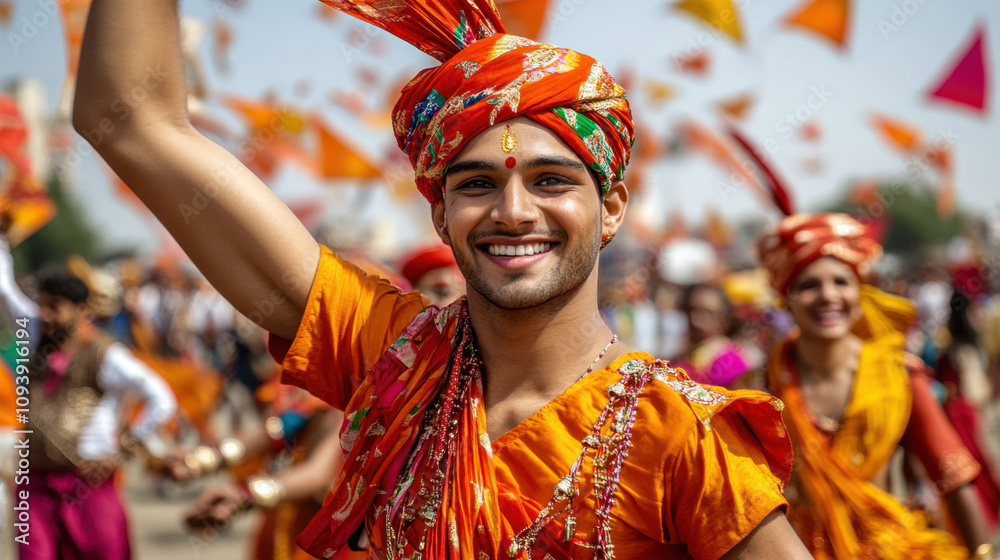 India with Traditional Clothing , Music and Dance. A joyful celebration ...