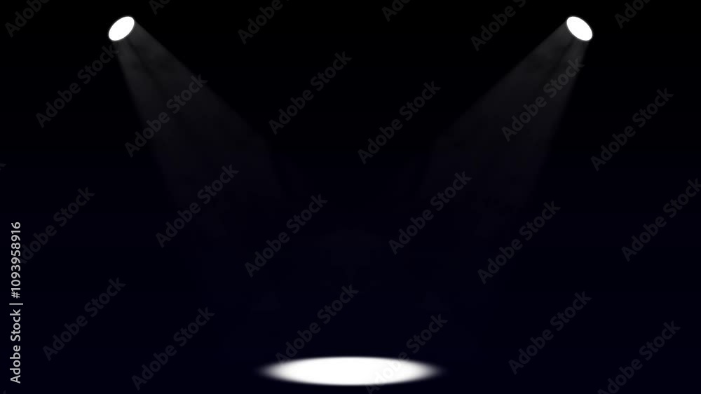 Spotlight animation footage, White highlight animation with light smoke ...
