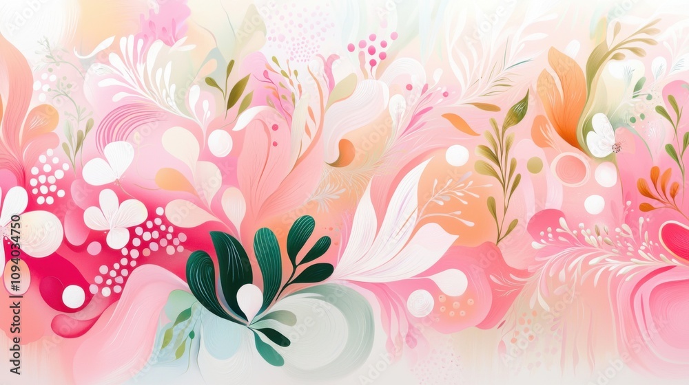floral abstract Patterns. A vibrant, abstract design featuring soft ...