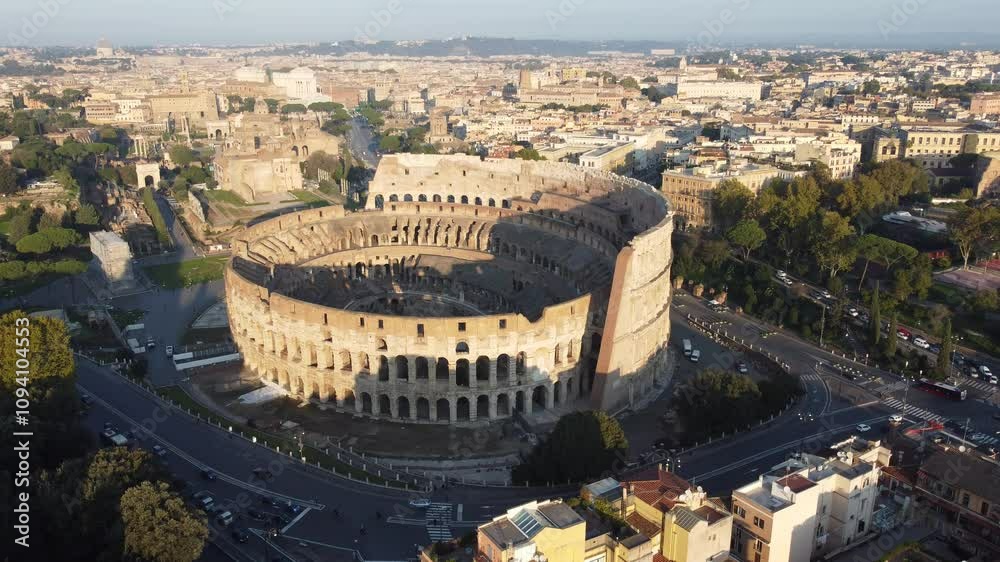 Video Stock Visão do Coliseu de Roma, Itália, capturando sua majestosa ...