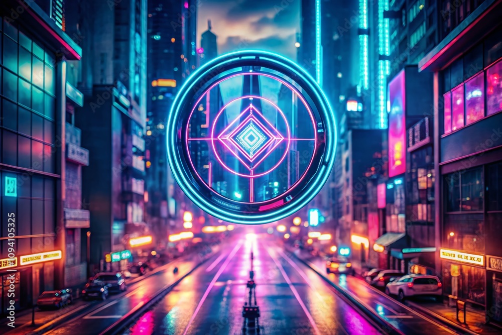 Vintage Cyberpunk Consistency Symbol in Neon Colors, Futuristic ...