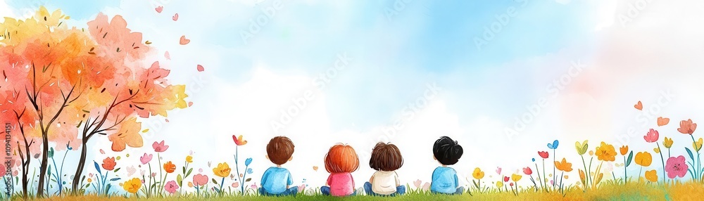 spring time inspired story cute cartoon illustration. Spring tale about ...