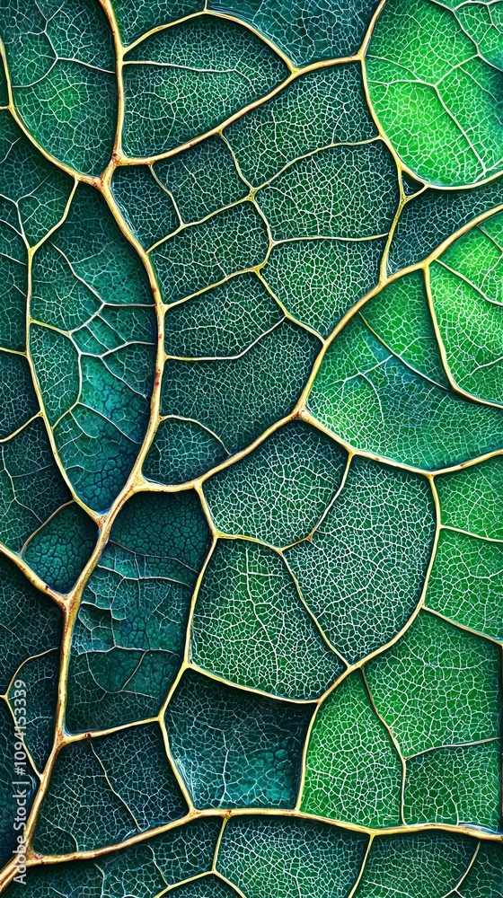 Leaf epidermis cellular pattern, stomata, guard cells, microscopic ...