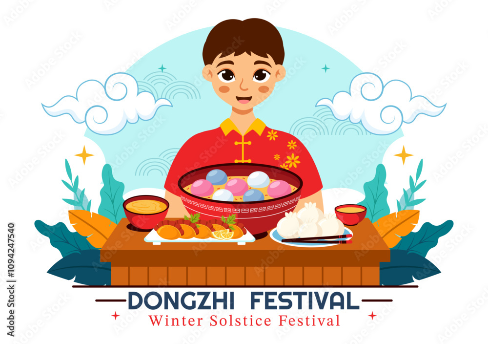 Dongzhi Festival Translation. Winter Solstice Festival Vector ...
