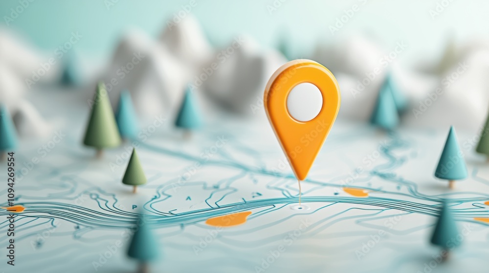 An animation of a location pin dropping onto a map, accompanied by a ...