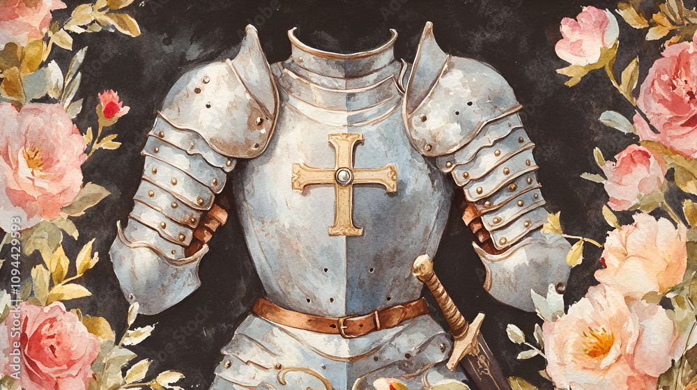 The Holy Knight: Armor of Christ Medieval armor with ornate decorations ...