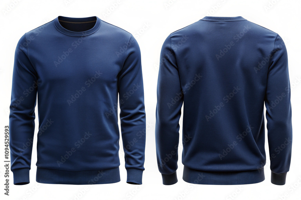 long sleeve sweatshirt mockup. Dark blue sweater mockup template, Blank ...