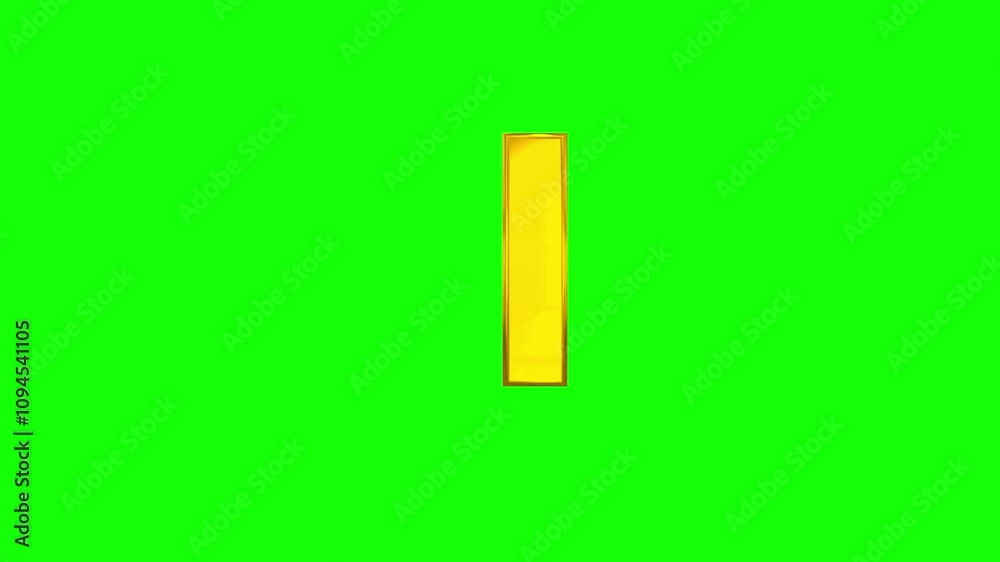 Letter 'I' Motion Graphics with Green Screen Background, Gold Letter ...