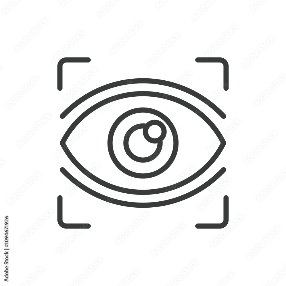 Eye Focus, icon in line design. Eye, focus, vision, sight, clarity ...