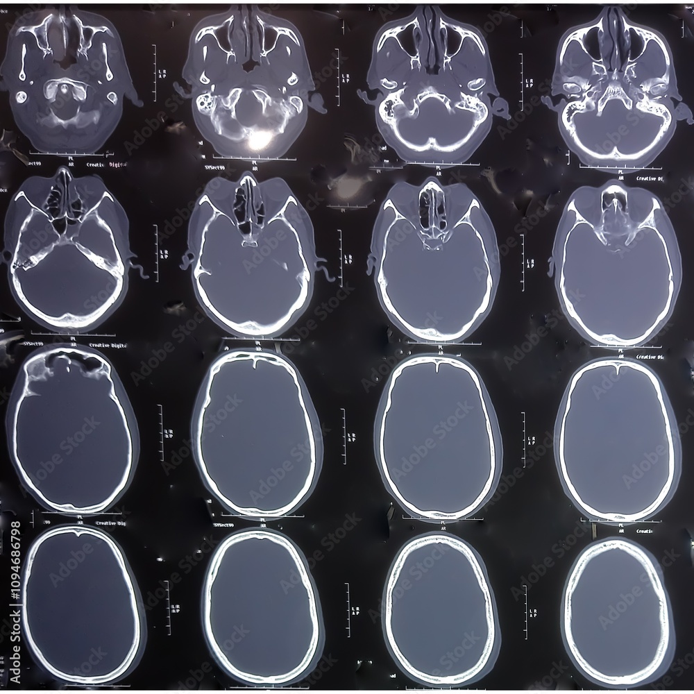 Póster Computer tomography (CT scan) showed subdural hematoma in trauma ...