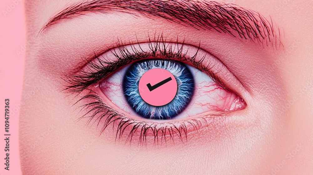 anti tracking security industry concept, A close-up of an eye with ...