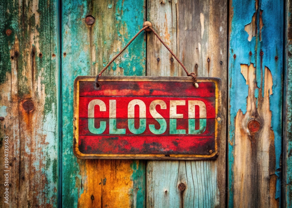 Rustic Closed Sign on Distressed Wooden Background for Macro ...