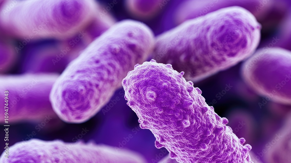 Detailed close-up shot of Clostridium Difficile bacteria under a ...