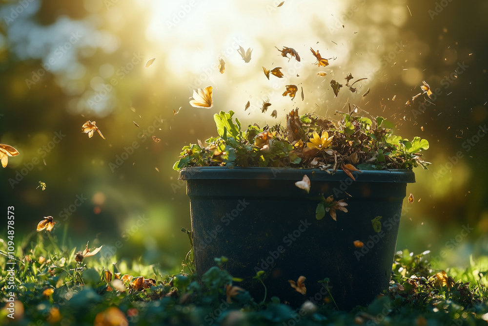 cofriendly composting Utilizing organic waste in a full compost bin ...