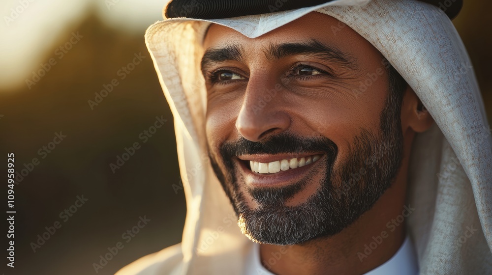 Cultural celebration of joyful smiles desert landscape portrait ...