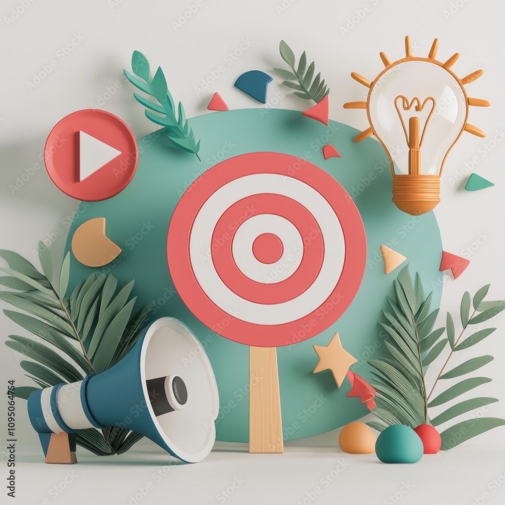 Digital marketing strategy elements featuring target board creative ...