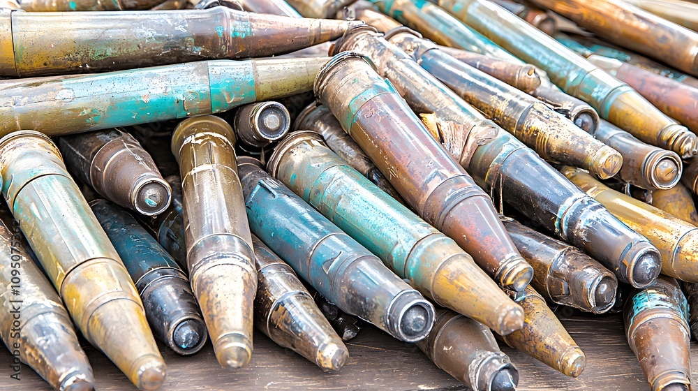 Shell Stockpile: A large stockpile of artillery shells, ready for ...