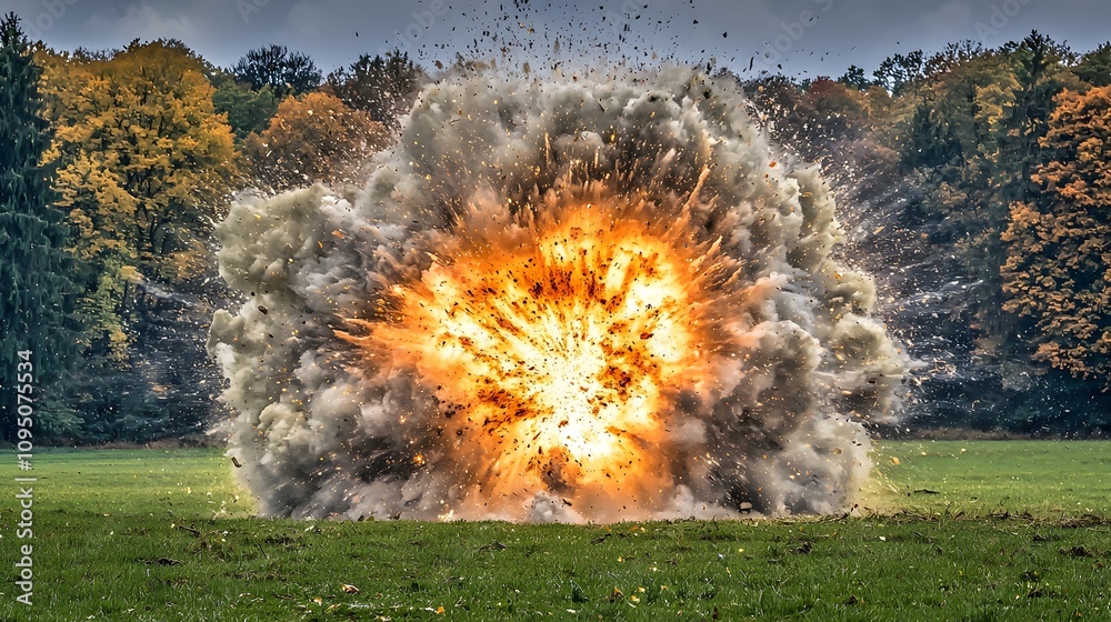 Explosion: A dramatic image of an artillery shell exploding, sending a ...