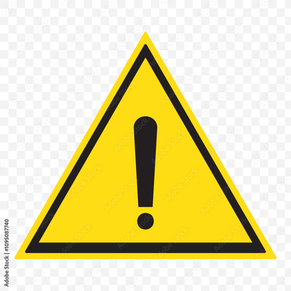 Caution icon / sign in flat style isolated. Warning symbol. Attention ...