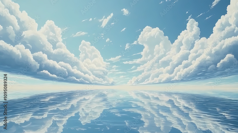 Blue sky dreams: soft, ethereal white clouds drift across a vast ...