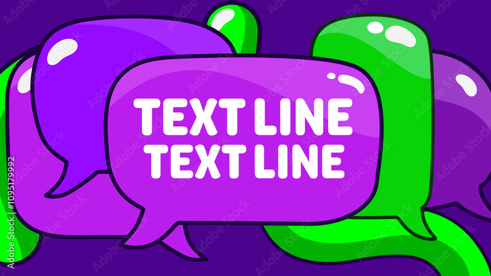 Kids And Teens Neon Speech Balloon Titles Cards Stock Template | Adobe ...