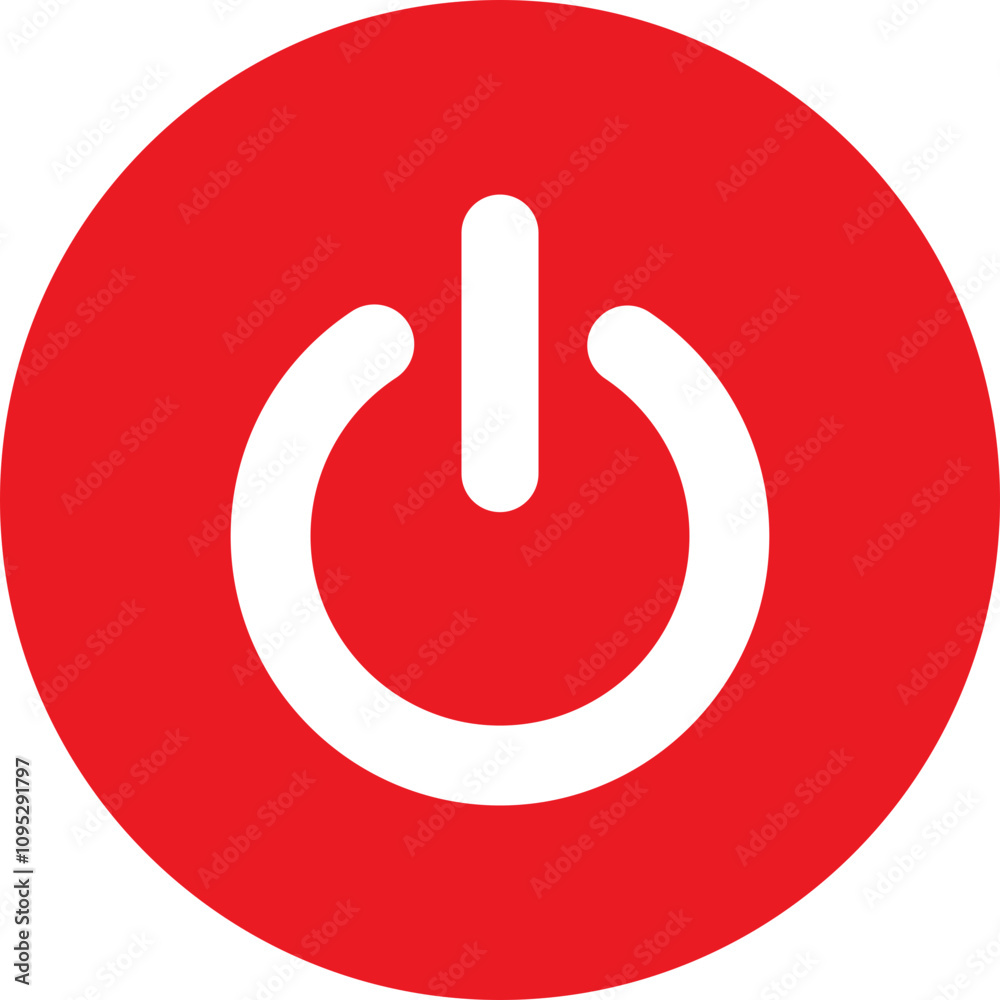Power Off Button icon in flat. vector for apps or web Energy switch ...