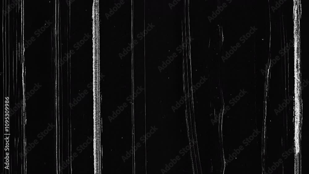 Dynamic scratched film reel texture with bold vertical lines, aged wear ...
