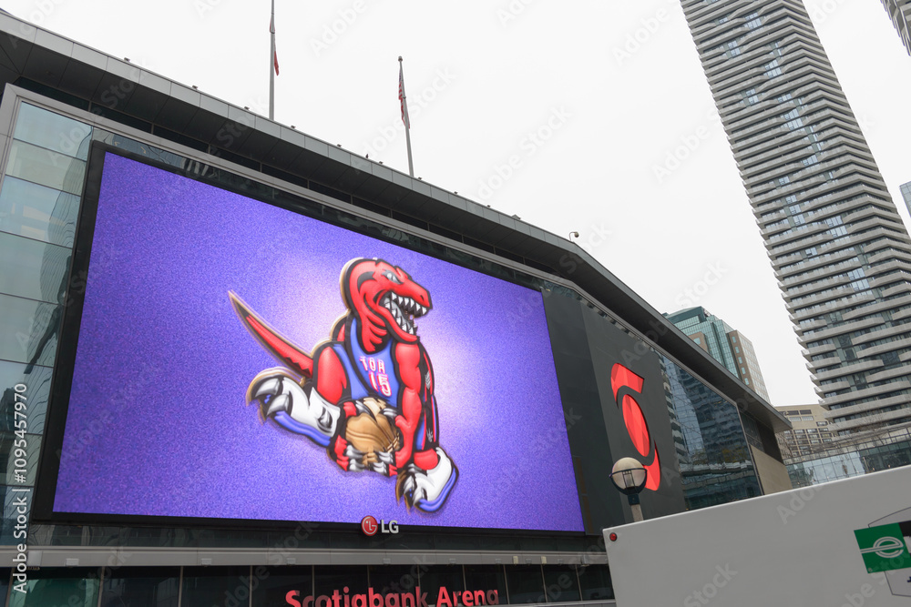 LG digital advertising billboard on the exterior of Scotiabank Arena ...