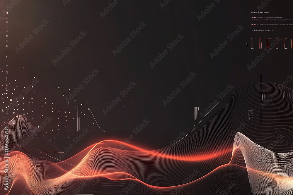 Abstract digital design with flowing lines and light effects ...