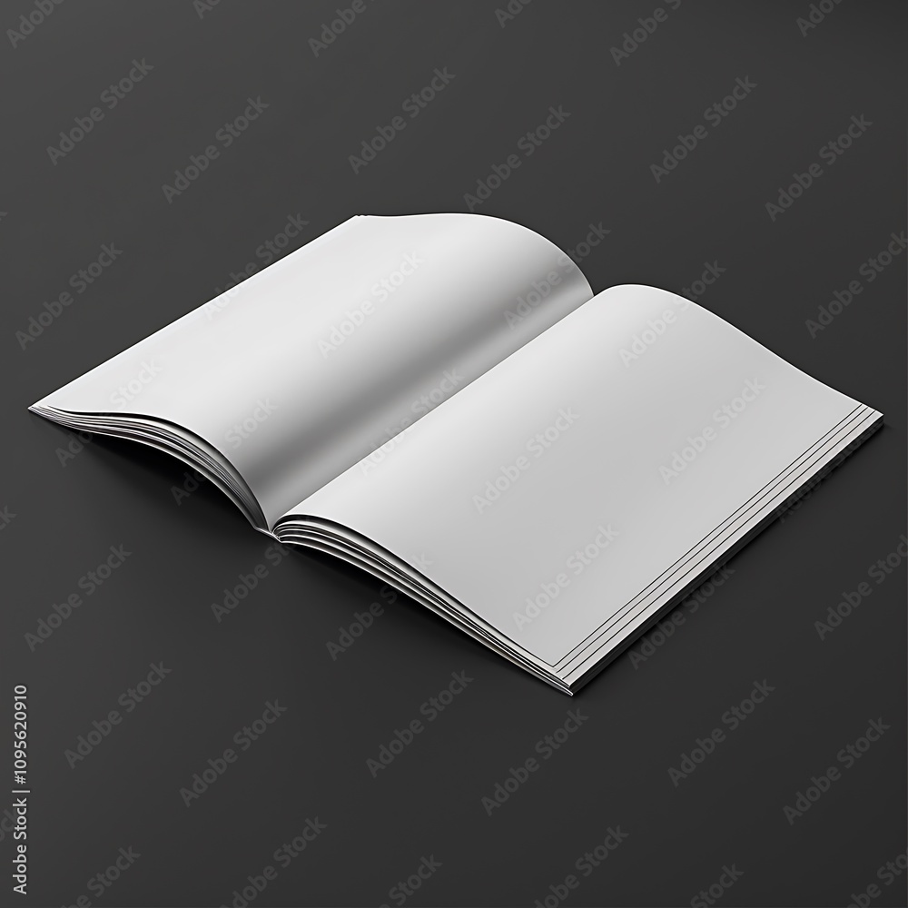 Magazine Cover and Open Magazine Mockup on a Black Background ...
