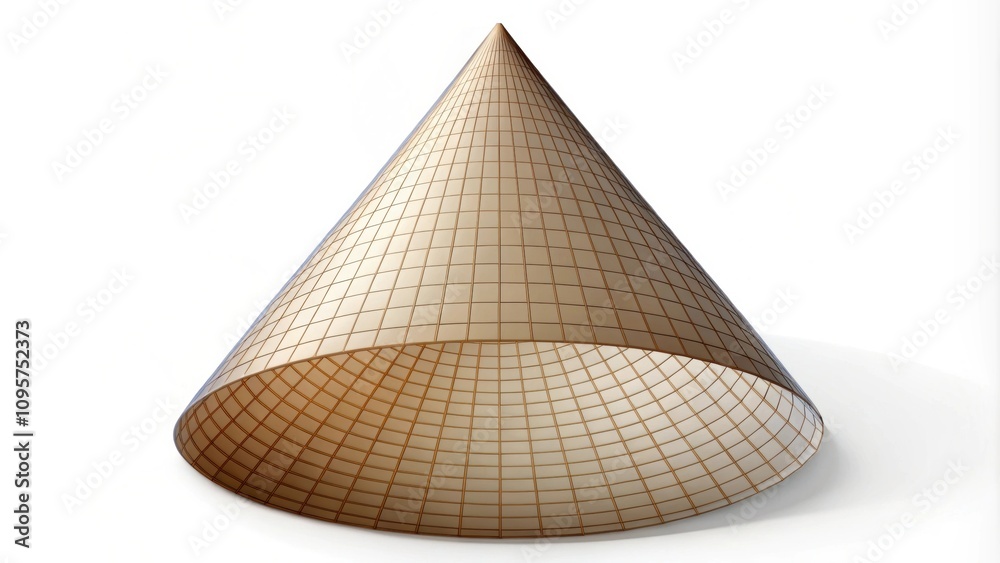 Sliced view inside cone geometry with parabola conic cross sections ...