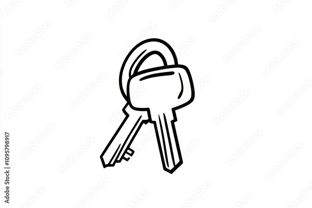 Answer symbolized as a single key icon unlocking a minimalistic lock ...