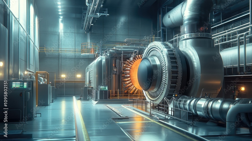 A turbine generator system connected to a small modular reactor (SMR ...