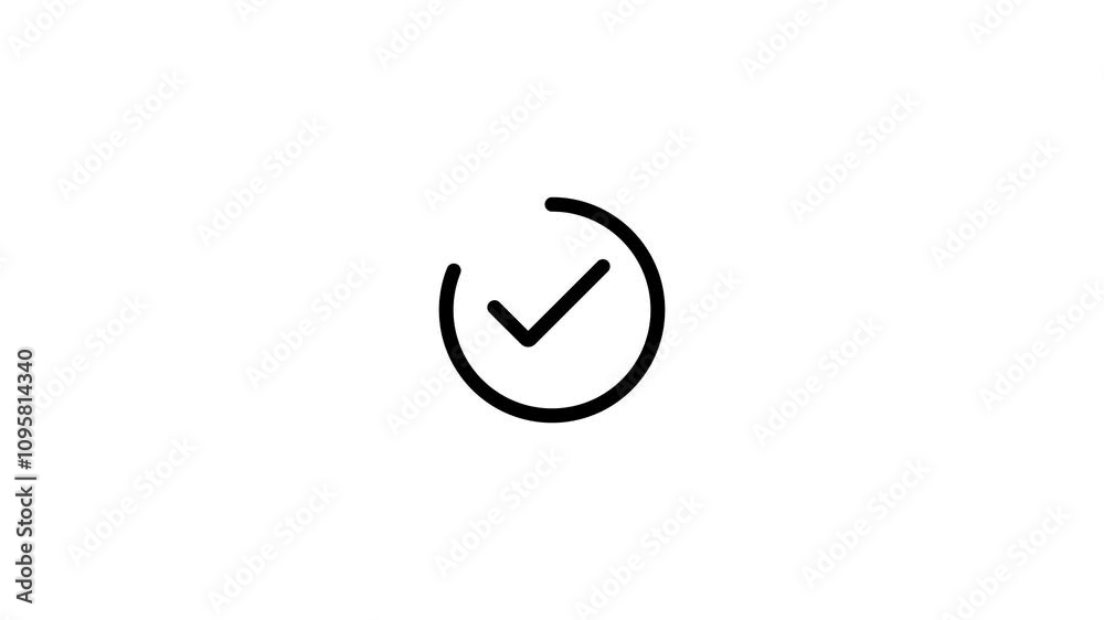 Video Loading animation with check mark icon.Isolated tick mark icon ...